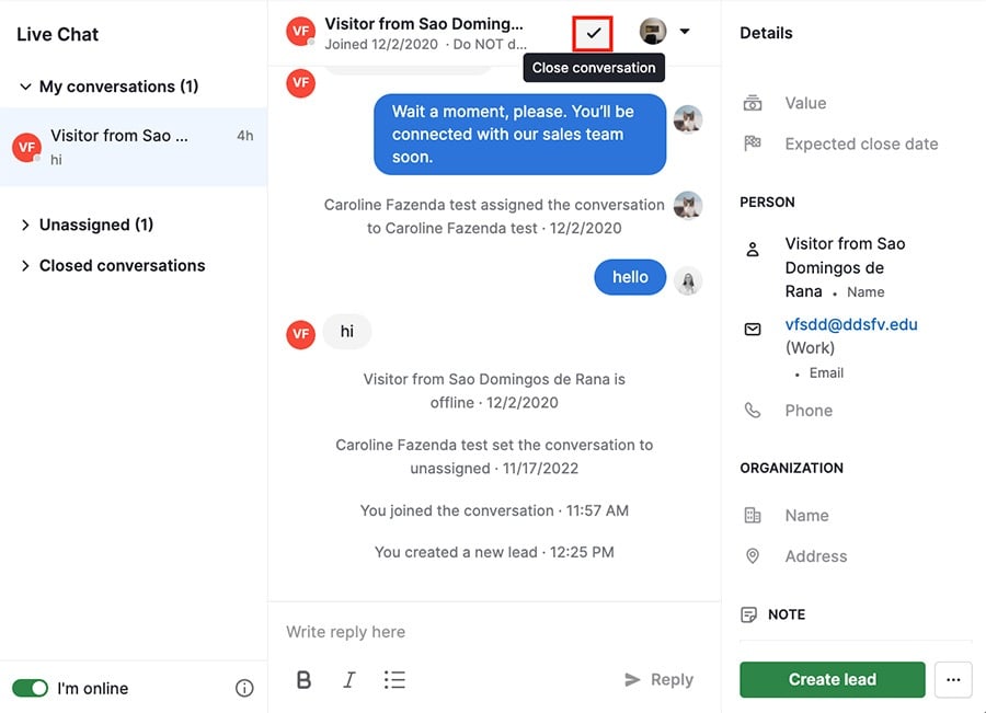 Live Chat - Knowledge Base | Pipedrive